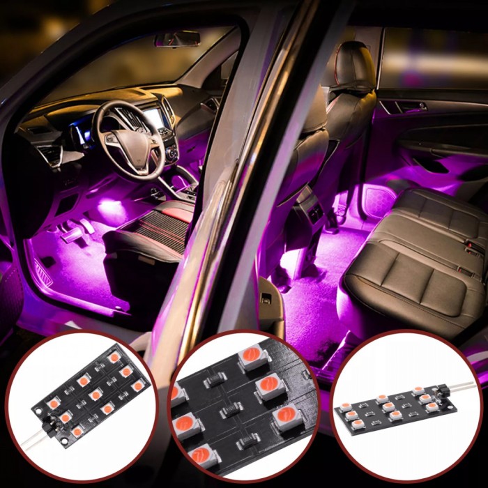Set de 2 placi cu module LED lumina roz interior pentru Audi A1, A3, A4 ...