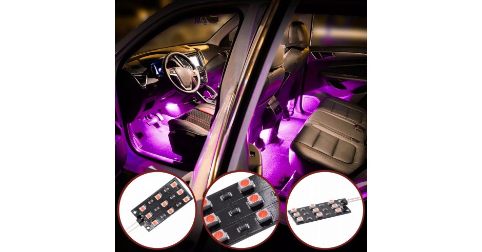 Set de 2 placi cu module LED lumina roz interior pentru Audi A1, A3, A4 ...