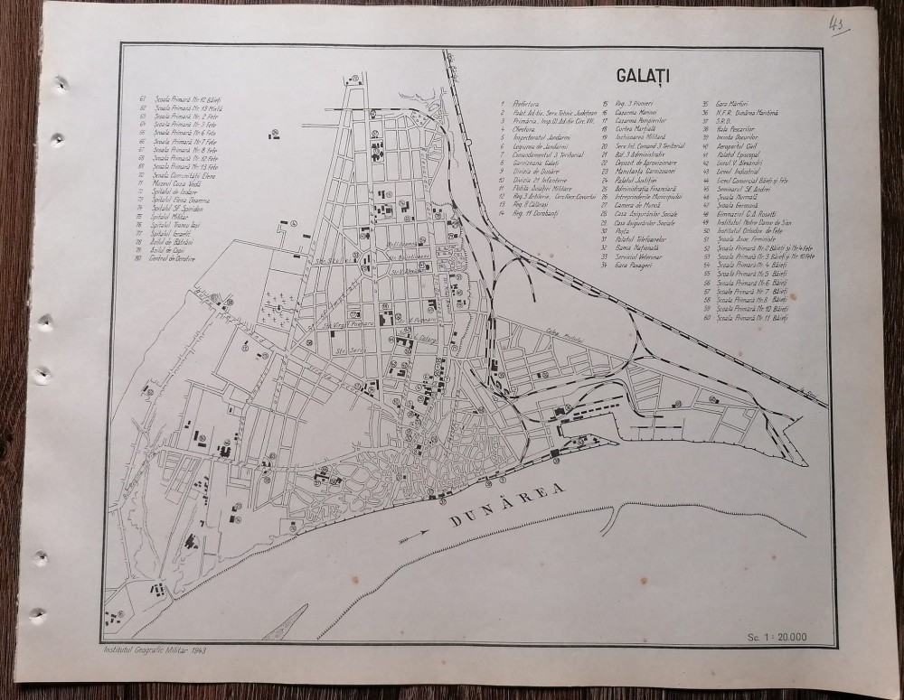 Harta Galati 1943 | arhiva Okazii.ro