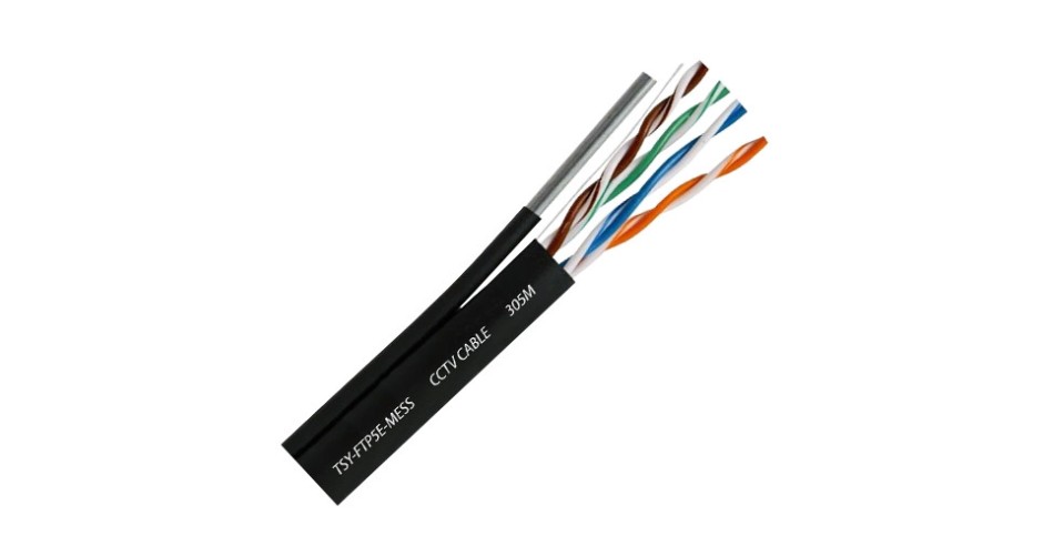 Cablu FTP autoportant'cat 5E'CUPRU 100%'305m'negru TSY-FTP5E-MESS ...