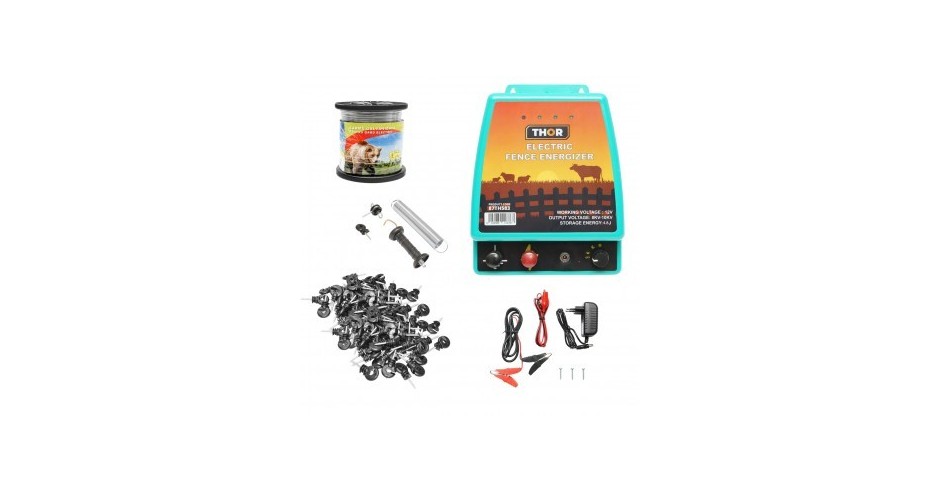 Kit complet gard electric pentru ursi si mistreti 4.8 Joule, 12/220V ...
