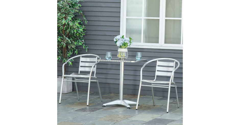 Outsunny Set Masa si Scaune de Gradina din 3 Piese, Mobilier de Gradina ...