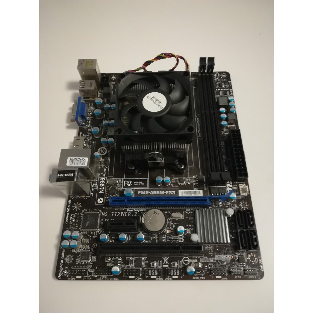 Kit socket FM2 placa baza MSI MS-7721/FM2-A55M-E33+AMD A4 Dual Core 3 ...