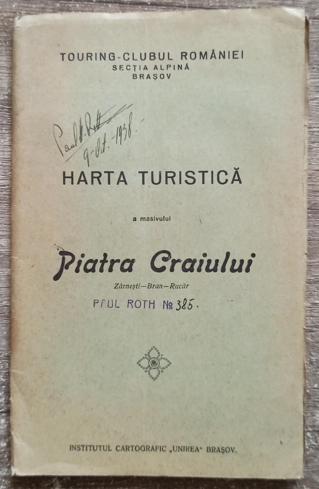 Harta turistica a masivului Piatra Craiului, Zarnesti-Bran-Rucar// anii ...