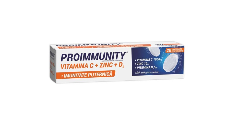 Proimmunity Vitamina C + Zinc + D3 20 comprimate Fiterman, Fiterman ...