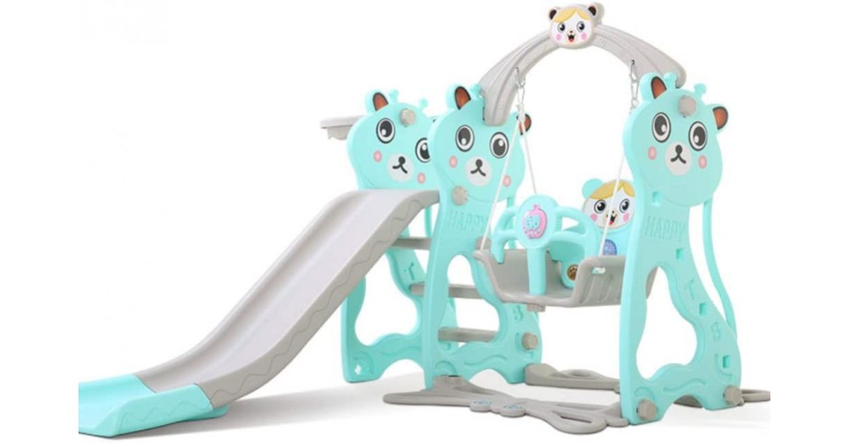 SET JOACA TOBOGAN 3 IN 1 PENTRU COPII, CU LEAGAN, PENTRU INTERIOR SI ...