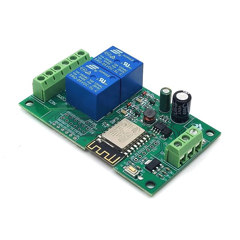 Modul releu WiFi ESP8266 5V / 8-80V cu 2 canale si placa de dezvoltare ...