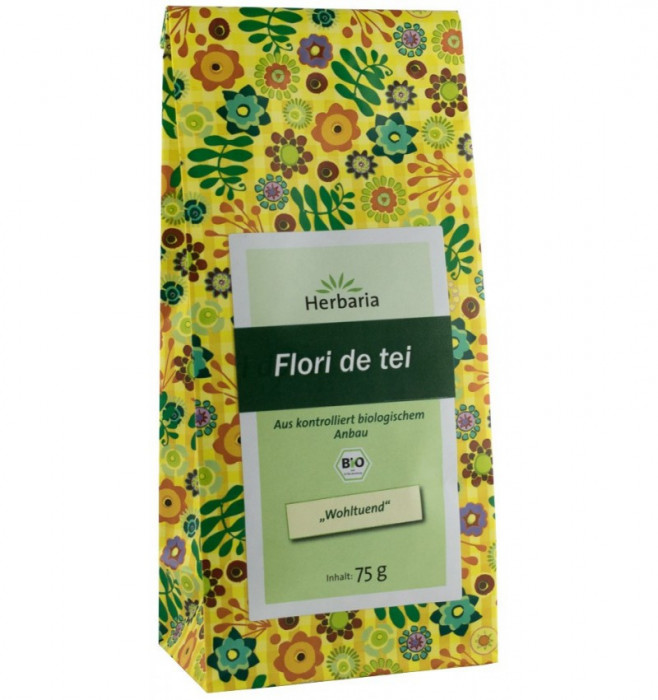 Ceai bio flori de tei, 75g Herbaria | Okazii.ro
