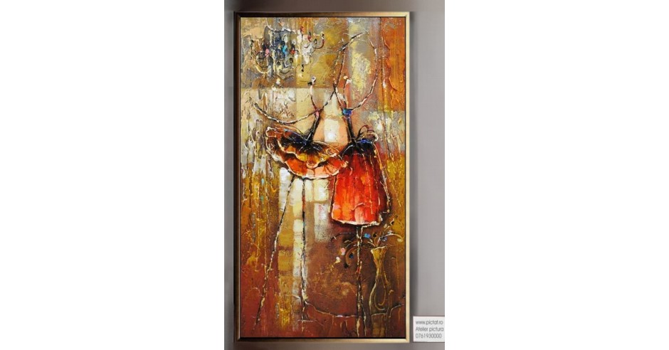 Balerine 6 Tablou semnat datat tablou living abstract, tablou decorativ ...