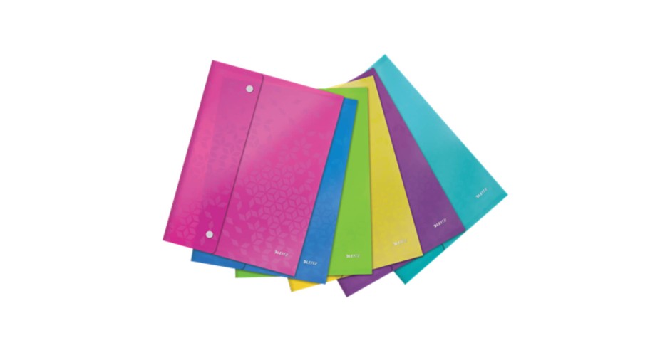 Set 6 Mape Protectie A4 cu Buton Leitz Wow, Diverse Culori, Mape de ...