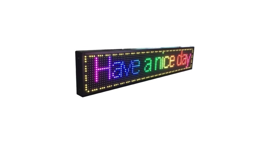 Panou reclama luminoasa LED SMD RGB 100x20 cm, text personalizabil ...