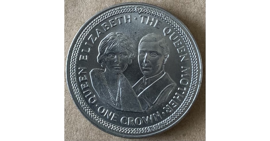 INSULA MAN 1 CROWN 1985,(King George VI -Queen Elizabeth -Queen Mother ...