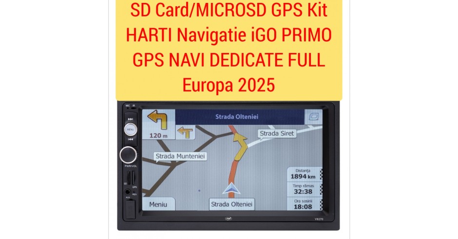 SD Card GPS iGO Primo Europa 2025, Hărți Actualizate Full, Auto, Camion, Tablete. Update Gratuit ...