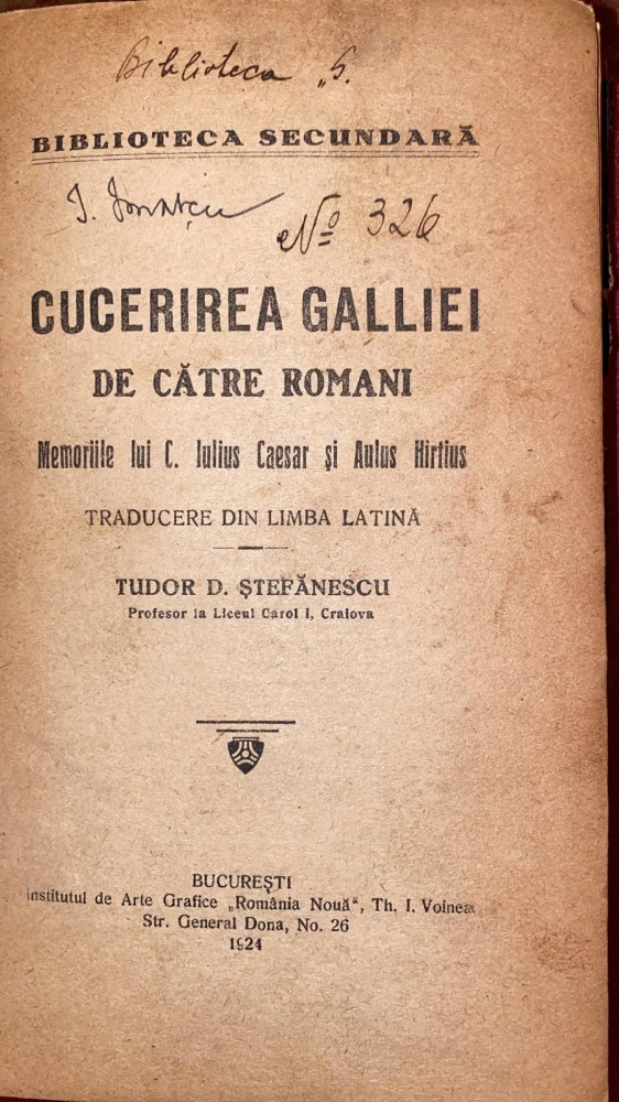 Cucerirea Galiei de catre Romani(Memoriile lui Caius Iulius Caesar ...