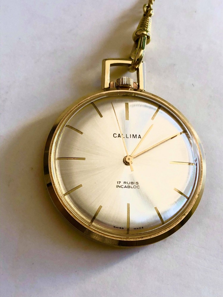 CALLIMA - SWISS CEAS DE BUZUNAR MECANIC ELVETIAN + Lant | arhiva Okazii.ro