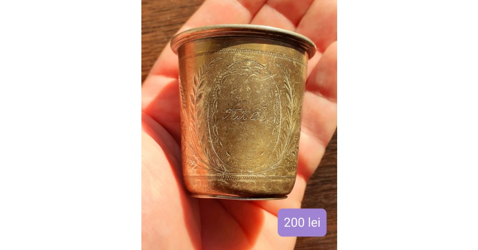 PAHAR (POCAL) DIN ARGINT VINTAGE, GRAVAT "AXEL", MARCAJ ARGINT VECHI ...