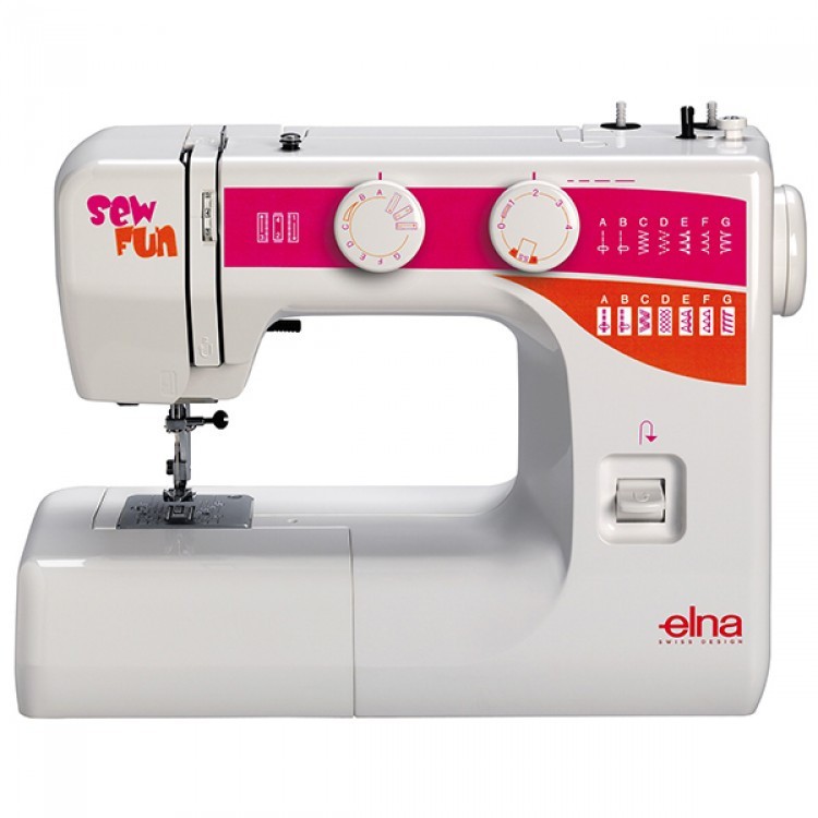 Masina de cusut Elna Sew Fun, 15 cusaturi, butoniera in 4 pasi, suveica ...