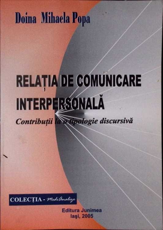 RELATIA DE COMUNICARE INTERPERSONALA. CONTRIBUTII LA O TIPOLOGIE ...