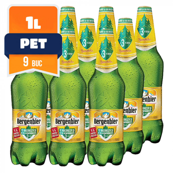Bere BERGENBIER Blonda, 1L, PET, 9 Buc/Bax, Bere Bergenbier, Bere ...