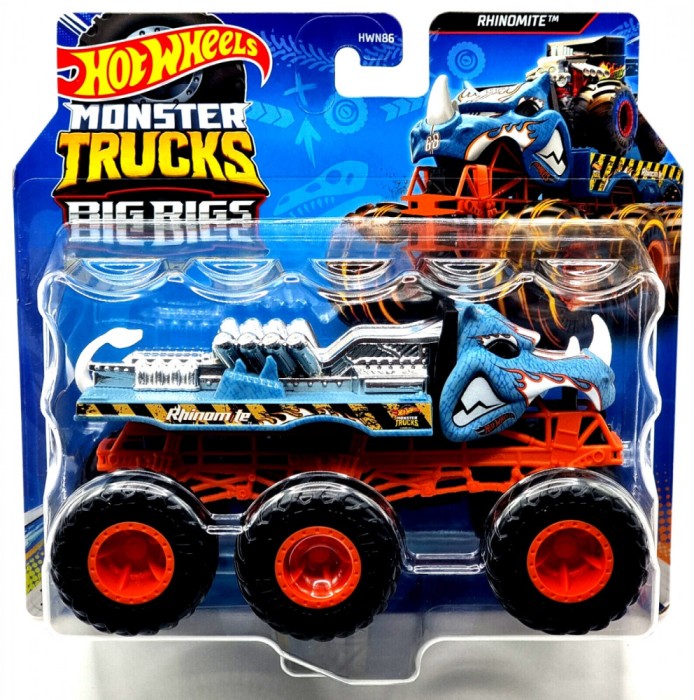 HOT WHEELS MONSTER TRUCK BIG RIGS MASINUTA METALICA CU 6 ROTI RHINOMITE SCARA 1:64 SuperHeroes ...