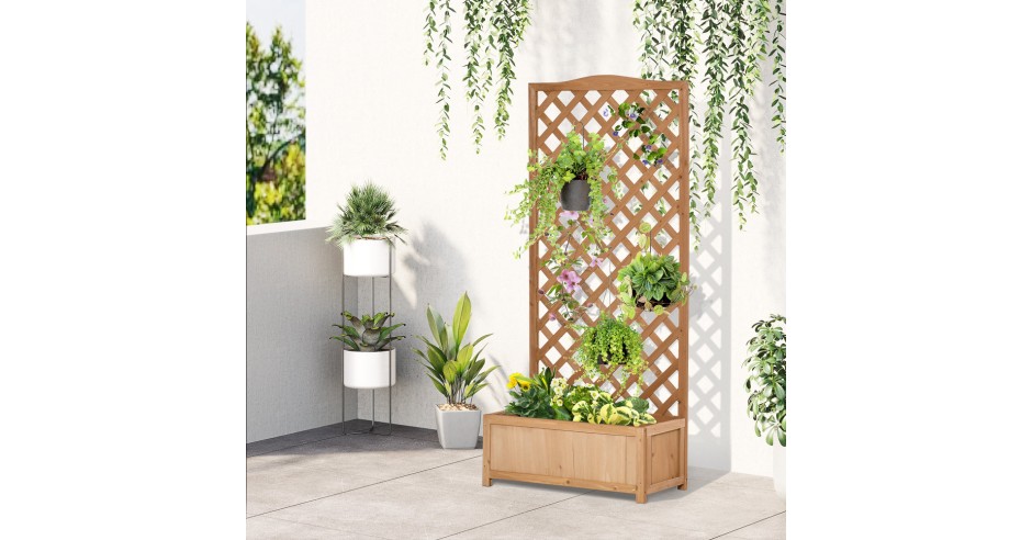 Outsunny Jardiniera Verticala de Exterior cu Spalier pentru Plante ...
