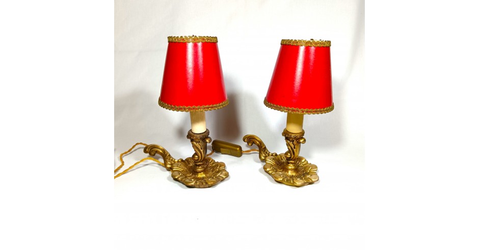 Set veioze bronz, stil baroc victorian palatin, rococo, Franța, antic ...