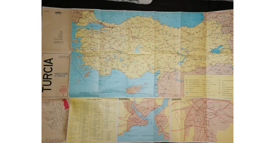HARTA -TURCIA HARTA , RUTIERA SI TURISTICA -60 X 80 CM | Okazii.ro