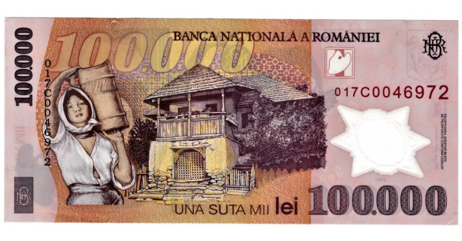 Bancnota 100.000 lei 2001 ( 100000 ) prefix 01 polymer VF+ | arhiva ...