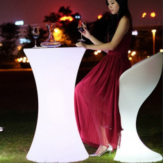 Masa cocktail LED RGB, iluminata 16 culori, control telecomanda, IP54 ...