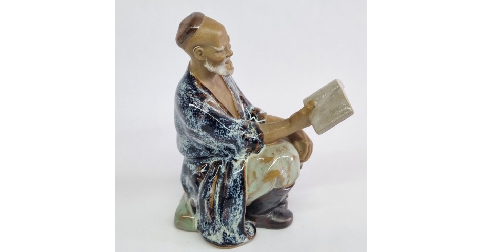 Bibelou mare portelan chinezesc vintage, vechi - Chinez cu cartea ...