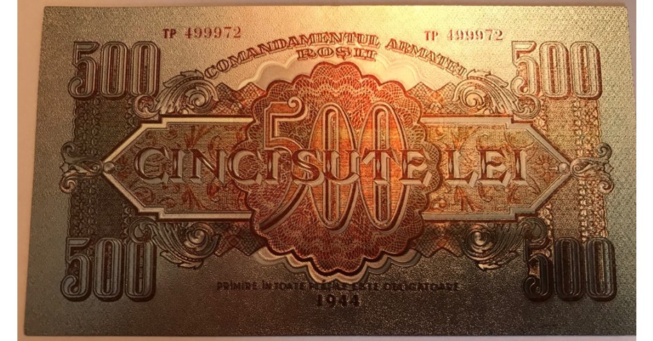 500 Lei 1944 Comandamentul Armatei Rosii bancnota rara polimer | arhiva Okazii.ro
