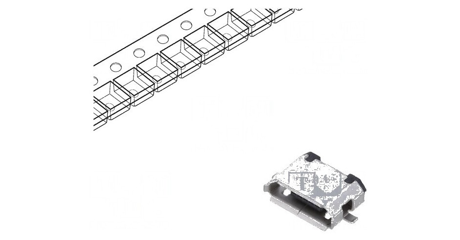 Conector USB B Micro Soclu SMT PIN 5 Orizontale USB 2.0 1,8A ...