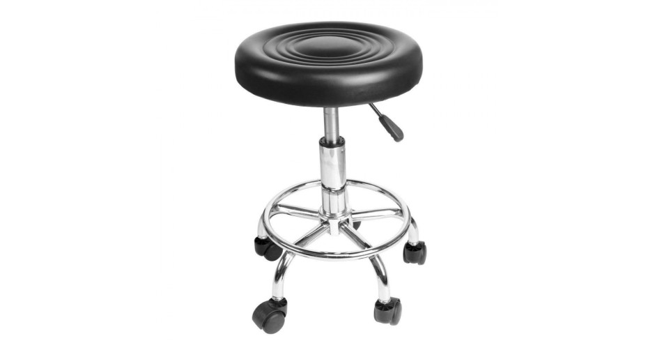 Scaun salon taburet frizerie cu roti negru | arhiva Okazii.ro