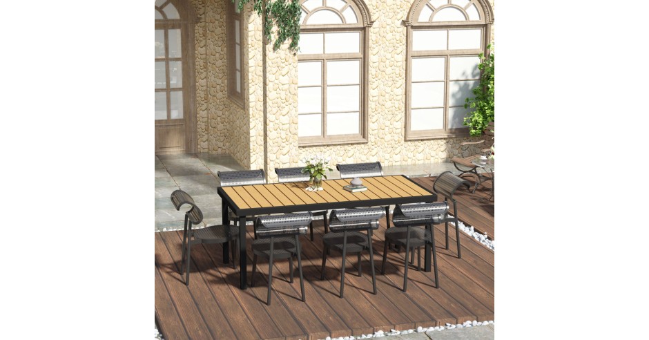 Masa de gradina Outsunny pentru 8 Persoane din Aluminiu, Masa de ...