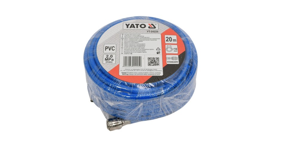 Furtun aer comprimat, 10mmx20m, 2 Mpa, cuple rapide 1/4, Yato YT- 24225 ...