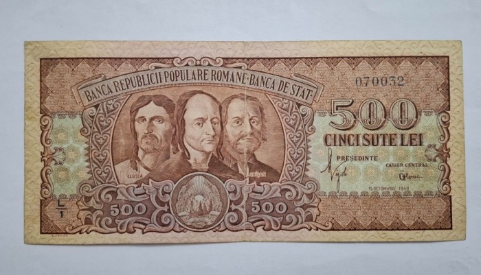 Bancnota Romania 500 lei 1949 Horea, Closca si Crisan, stare bună ...