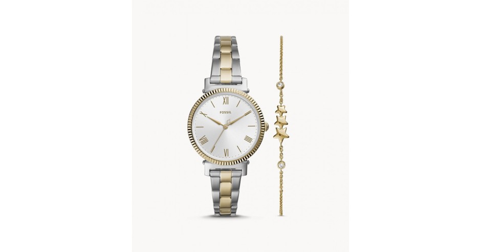 Ceas dama, Fossil, Daisy, set ceas si bratara, bicolor, inox | arhiva ...