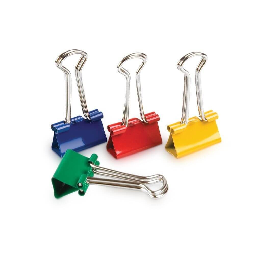 Set 12 Clipsuri Metalice FORPUS, 32 mm, Diverse Culori, Clipsuri pentru ...