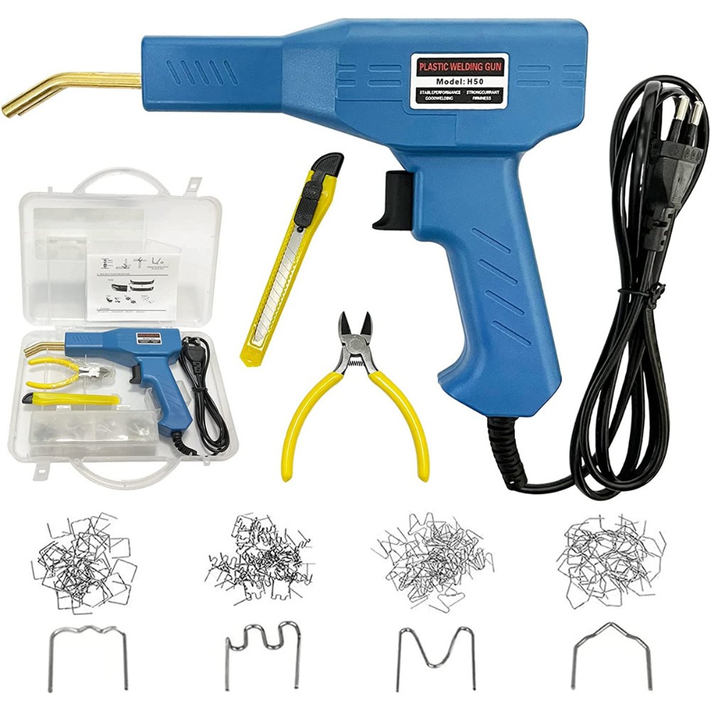 Aparat profesional pentru lipit si sudat plastic, Putere 50W, Kit Trusa ...