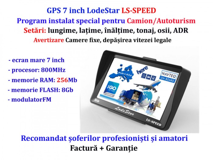 GPS GiPieS 7"HD NOU iGO Primo Harti Toata Europa pentru: Camion/TIR ...