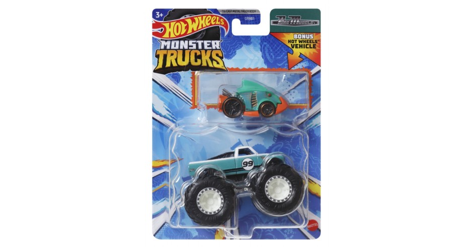 Mattel Hot Wheels Monster Truck si masinuta metalica Pure Muscle. scara 1:64 | Okazii.ro