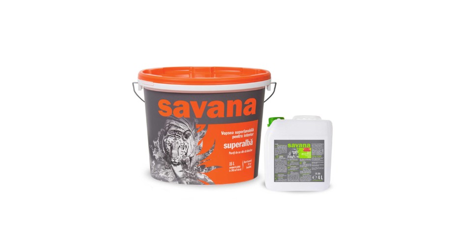 Pachet vopsea superlavabila pentru interior Savana 15L Amorsa savana 4L | arhiva Okazii.ro