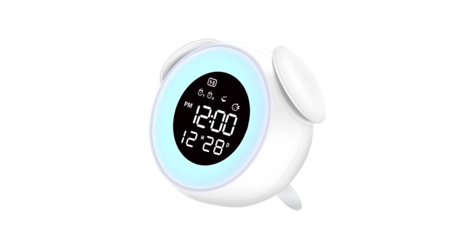 Ceas digital cu alarma de noptiera, LED, Control tactil, USB ...