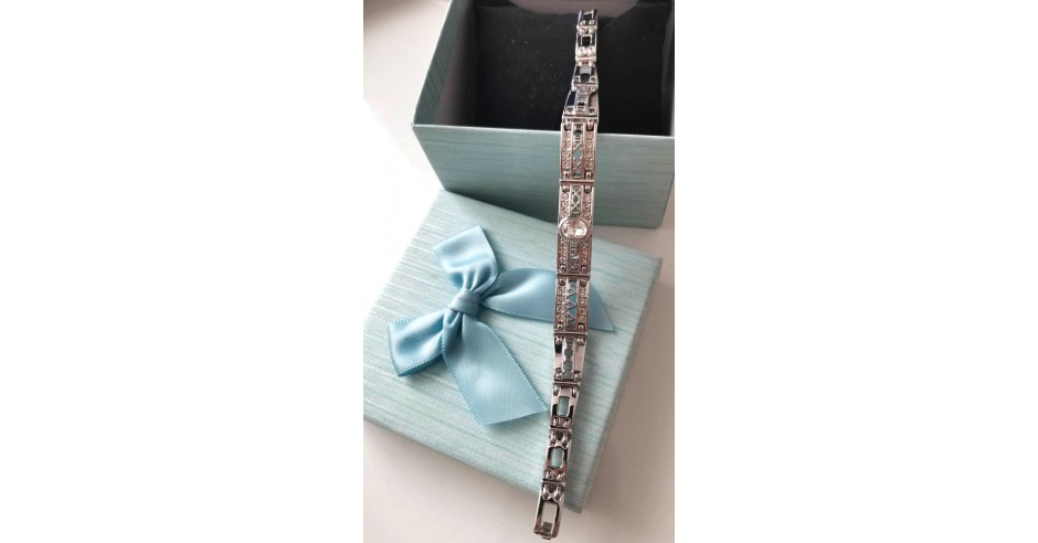 +CUTIE CADOU-Bratara LUXURY nunta,nasa- Placata AUR 18K si cristale ...