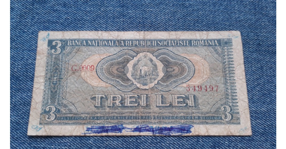 3 Lei 1966 bancnota Romania | arhiva Okazii.ro