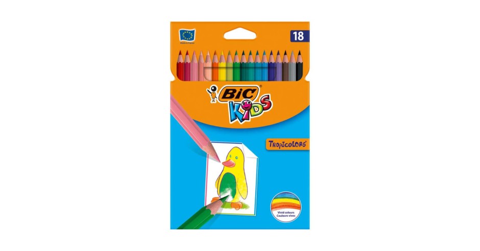 Creioane Colorate Bic Tropicolors, 18 Buc/set, Culori Asortate, Creion ...