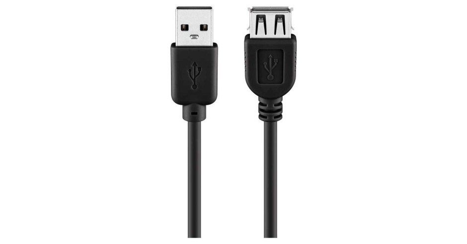 Cablu USB 2.0 USB A soclu - USB A mufa 5m negru fire Cupru Goobay ...