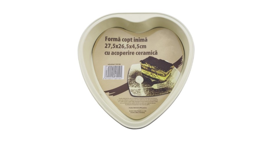 Forma inima pentru copt, Acoperire ceramica, Ø 27 cm | arhiva Okazii.ro