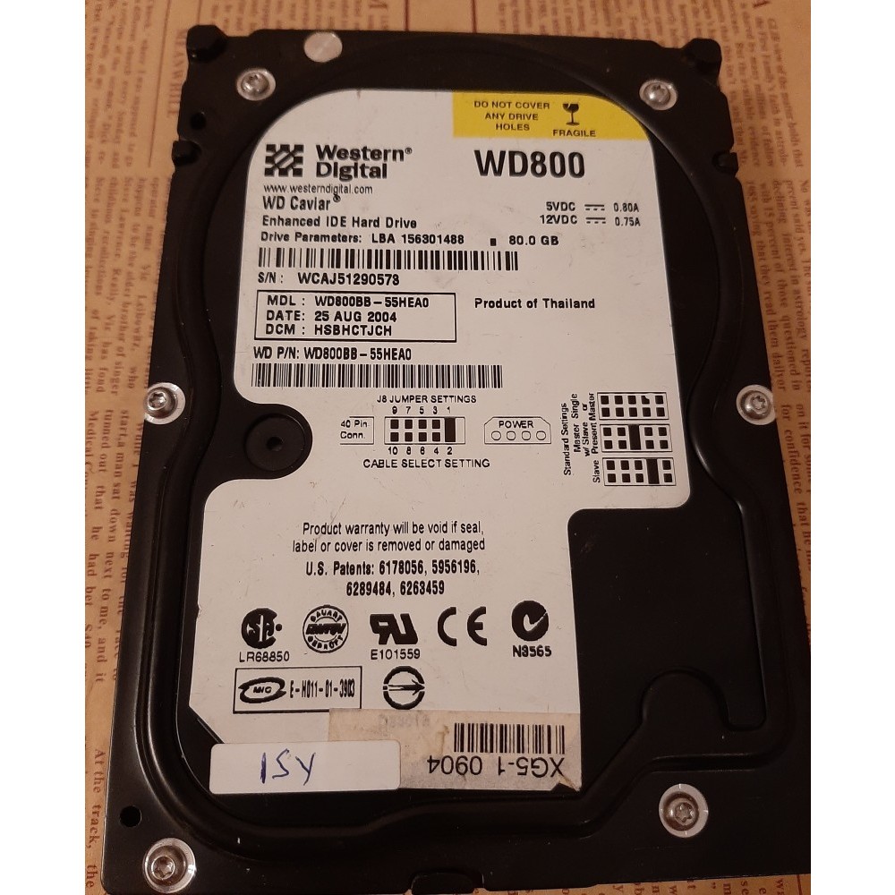 Hard disk PC 3.5 IDE/ATA 80Gb Western Digital WD800 | arhiva Okazii.ro