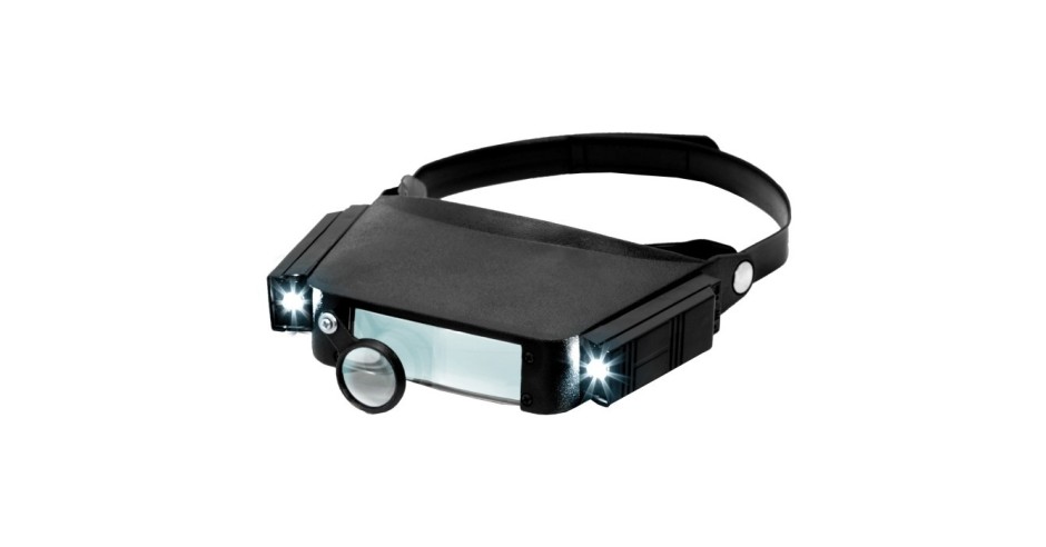 Lupa de lucru cu banderola de cap si iluminare LED GLOF10793, Handy ...